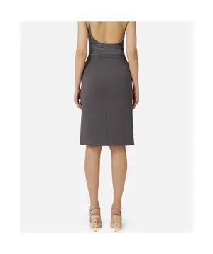 Elisabetta Franchi Midi Skirt With Front Slit