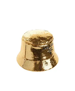 Prada Sequined Bucket Hat - Brown