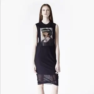 Alexander McQueen Portrait Print Sleeveless Midi Dress