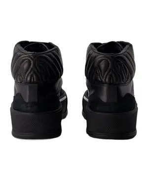 Alexander McQueen Seal-embroidered High-top Sneakers - Black