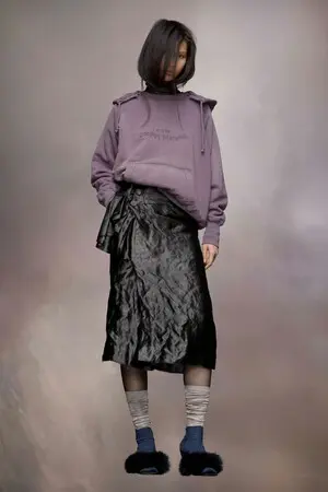 MAISON MARGIELA Logo Detailed Drawstring Hoodie - Purple