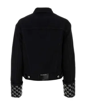 Alexander Wang Embellished Long Sleeve Denim Jacket