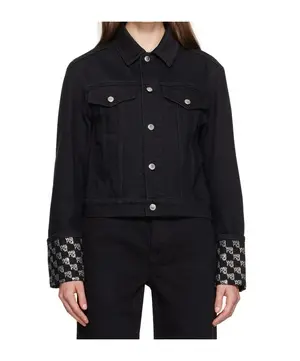Alexander Wang Embellished Long Sleeve Denim Jacket