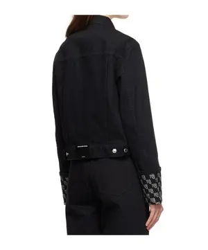 Alexander Wang Embellished Long Sleeve Denim Jacket
