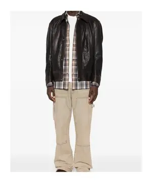 GOLDEN GOOSE Leather Bomber Jacket - Black