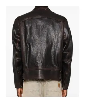 GOLDEN GOOSE Leather Bomber Jacket - Black