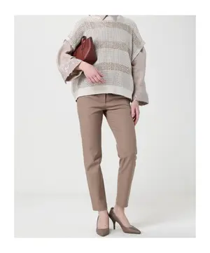Brunello Cucinelli Short Sleeve Knitted Top - White/nude