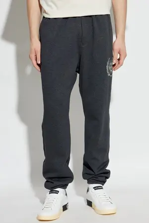 Dolce & Gabbana Dolce Gabbana Logo Printed Drawstring Sweatpants - Grey