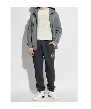 Dolce & Gabbana Dolce Gabbana Logo Printed Drawstring Sweatpants - Grey