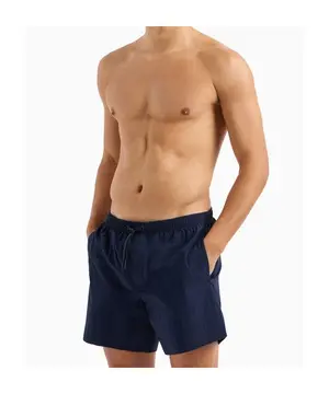 Armani Exchange Logo Drawstring Swim Trunks - Black