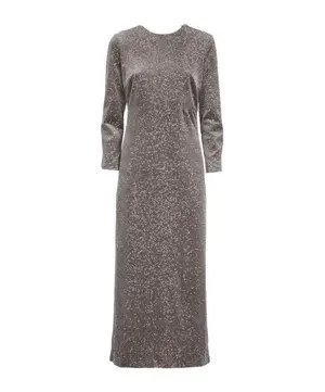 Peserico Sequined Long Sleeve Midi Dress