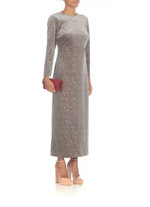 Peserico Sequined Long Sleeve Midi Dress