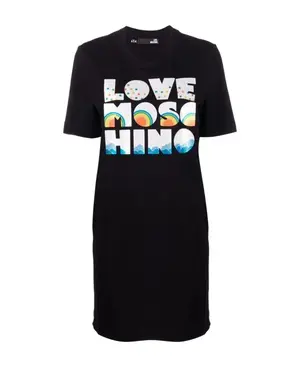 Moschino Print T-shirt Dress - Black