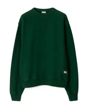 Burberry Ekd Logo-patch Crewneck Sweatshirt - Green