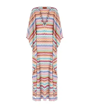 Missoni Micro Pixel-effect Zigzag Pattern Long Caftan - Multiple Colors