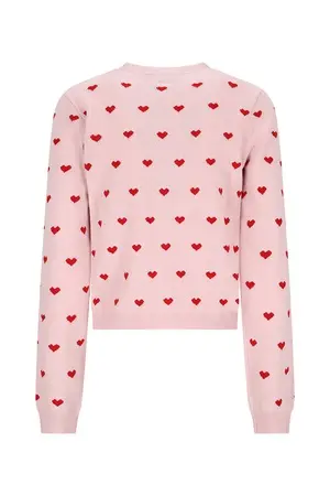Valentino Garavani Heart Intarsia Button-up Cardigan