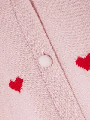 Valentino Garavani Heart Intarsia Button-up Cardigan