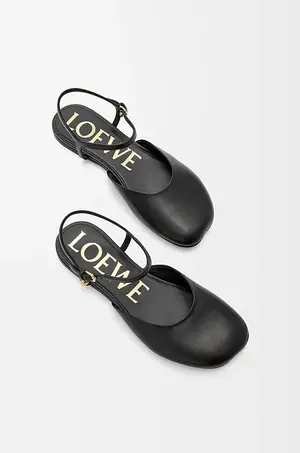 Loewe Ankle Strap Leather Ballet Flats