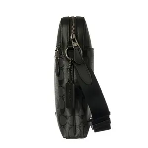 COACH Logo Jacquard Shoulder Bag - Black