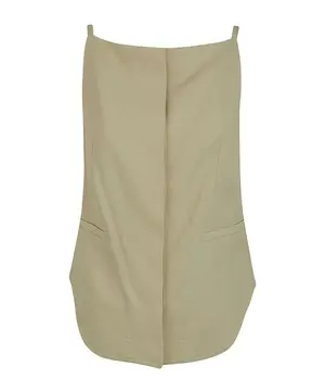 LOULOU STUDIO Square Neck Twill Top - Nude