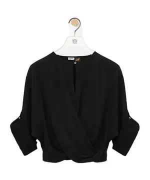 Loewe Crew Neck Blouse In Cotton And Silk