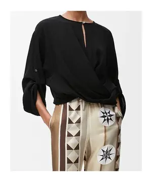 Loewe Crew Neck Blouse In Cotton And Silk