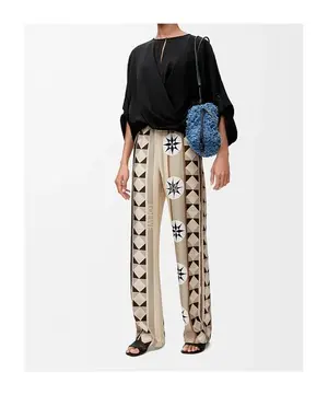 Loewe Crew Neck Blouse In Cotton And Silk