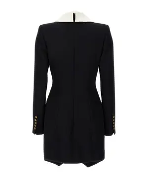 Balmain V-neck Buttoned Mini Dress With Lapel Detail