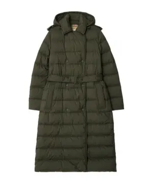 Burberry Long Hooded Puffer Coat - Shale