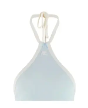 COURREGES Logo Embroidered Sleeveless Mini Dress - Blue