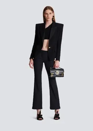 Balmain Low-top Flared Trousers With Gold Button Detail