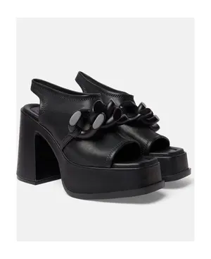 Stella McCartney Chain-linked Slip-on Heeled Sandals - Black