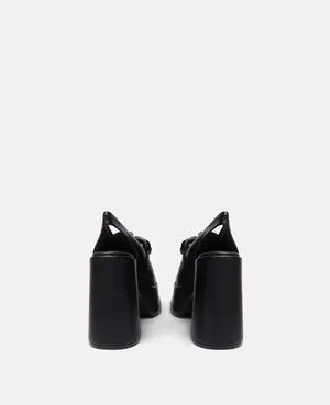 Stella McCartney Chain-linked Slip-on Heeled Sandals - Black