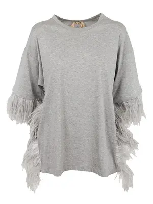 N.21 Feather-trimmed Blouse