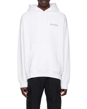 MARCELO BURLON COUNTY OF MILAN Tempera Cross Drawstring Hoodie - White