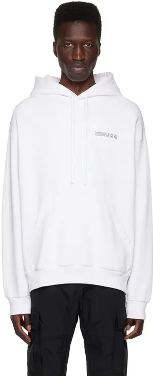 MARCELO BURLON COUNTY OF MILAN Tempera Cross Drawstring Hoodie - White