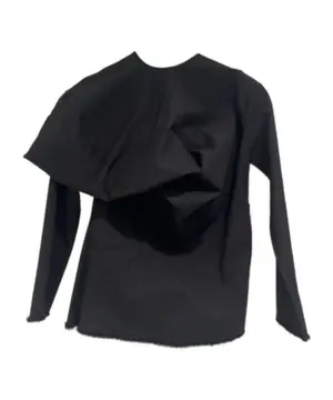 UMA WANG Asymmetrical Draped Blouse - Black