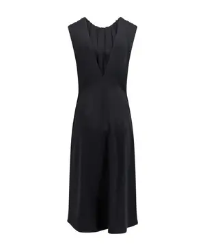 JIL SANDER Gathered Crewneck Sleeveless Dress - Black