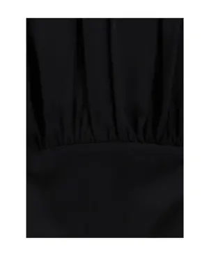 JIL SANDER Gathered Crewneck Sleeveless Dress - Black