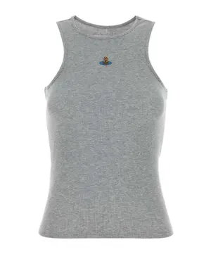 VIVIENNE WESTWOOD Orb Ribbed Tank Top - Grey
