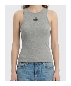 VIVIENNE WESTWOOD Orb Ribbed Tank Top - Grey