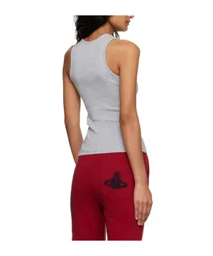 VIVIENNE WESTWOOD Orb Ribbed Tank Top - Grey