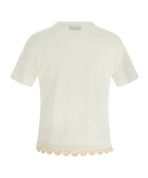 Magda Butrym Lace-trim Crewneck T-shirt