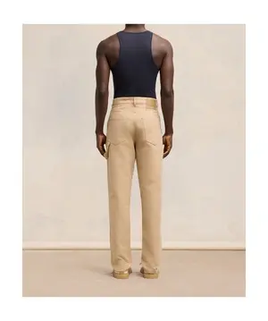 AMI Paris Logo Patch Worker Trousers - Sand