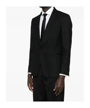 LARDINI Shawl Collar Single-breasted Jacket - Black