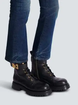 Balmain Romy Combat Boots - Black