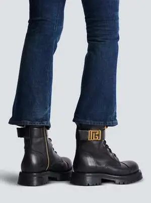 Balmain Romy Combat Boots - Black