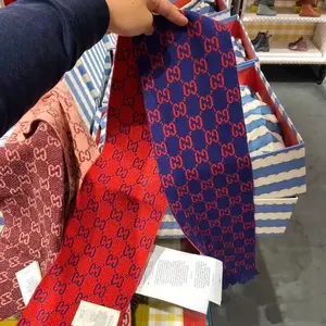 Gucci Gg Motif Lamé Scarf