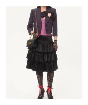 Valentino Garavani Embroidered Lace Tights With Logo Waistband