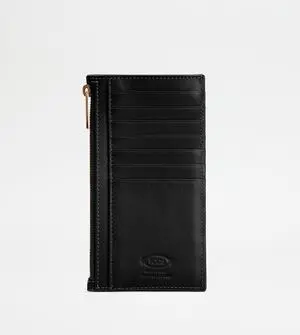 TOD'S Logo Embossed Card Holder - Black